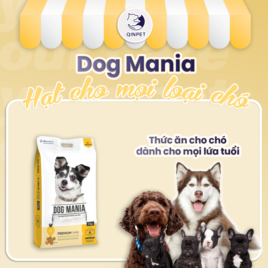 Thức Ăn Hạt Cho Chó Mọi Lứa Tuổi Dog Mania -5Kg - Chăm sóc thú cưng